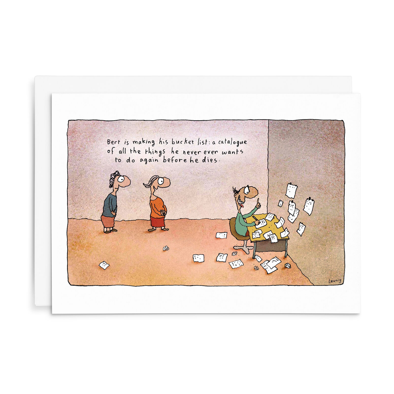 Buy L055 - Bucket List. - Leunig Greeting Card Online | Designed in ...