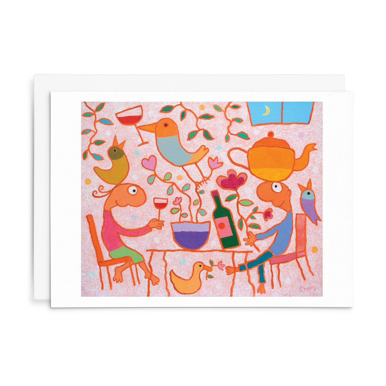 Buy L058 - Table For Two. - Leunig Greeting Card Online | Designed in ...